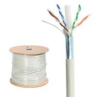 China Cat6 FTP 23AWG Shielded Ethernet Cable 1000FT 250MHz White PVC Jacket for 10Gbps Networking for sale