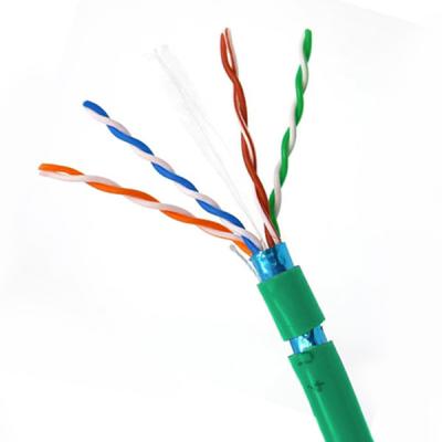 China Cat6 FTP 23AWG 0.570mm Copper Network Cable with Green PVC Jacket - 305m Length, 10Gbps Speed for sale