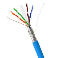 China 23AWG SFTP CAT6 Network Cable 1000ft Blue PVC Jacket - 10Gbps Speed, 250MHz Frequency for sale