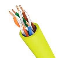 China CAT6A UTP Ethernet Cable 500MHz 10Gbps 23 AWG Oxygen-Free Copper 1000FT Yellow PVC Jacket for sale