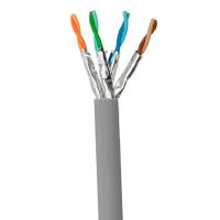 China Cat6A 23AWG U/FTP Ethernet Cable 1000FT Gray PVC 500MHz 10Gbps Networking for sale