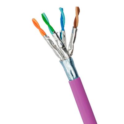 China CAT6A FFTP 23AWG Network Cable 500MHz 10Gbps 305m LSZH Purple Indoor Ethernet Cable for sale