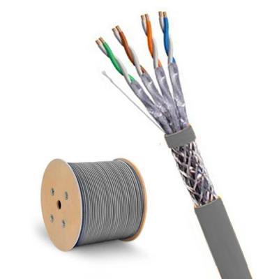China Gray LSZH SFTP CAT7 Ethernet Cable 23AWG Oxygen-Free Copper 600MHz 1000FT for 10Gbps Networks for sale