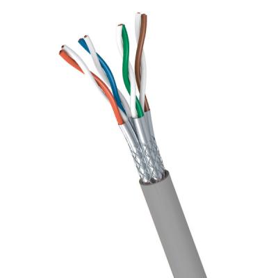 China CAT7 SFTP 23AWG 600MHz Network Cable 1000Ft Gray PVC 10Gbps High Speed Ethernet for sale