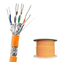 China 23AWG SFTP CAT7 Ethernet Cable 600MHz 1000FT Orange PVC Shielded Network Cable with Oxygen Free Copper for sale