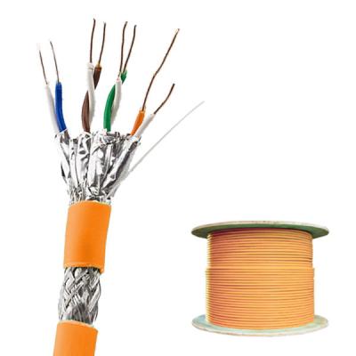 China 23AWG SFTP CAT7 Ethernet Cable 600MHz 1000FT Orange PVC Shielded Network Cable with Oxygen Free Copper for sale