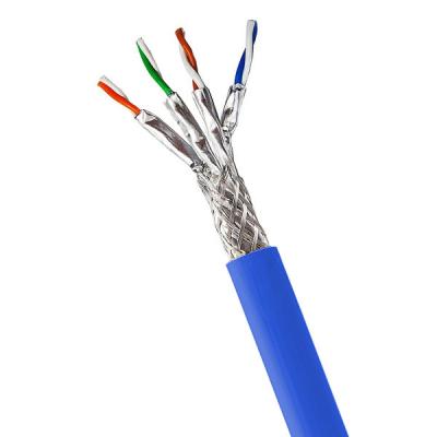 China CAT7 SFTP 23AWG 0.585mm LSZH Blue Network Cable 1000Ft 600MHz 10Gbps Data Transmission for sale