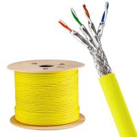 China CAT7A SFTP Ethernet Cable 23AWG 1000ft Yellow PVC Jacket 1000MHz 10Gbps Performance for sale