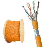 China CAT8 FFTP Orange PVC Jacket Cable 22AWG 40Gbps 2000MHz Data Center Ethernet Cable 1000Ft for sale