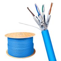 China CAT8 F/FTP Ethernet Cable 1000FT 22AWG 2000MHz 40Gbps Shielded Blue PVC Network Cable for sale