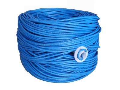 China FFTP Cat6A Ethernet Cable 23 AWG 500MHz 305m Blue PVC Insulation for 10Gbps Data Transfer for sale