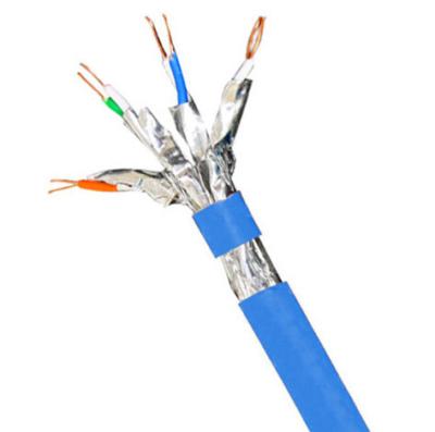 China 1000FT Cat6A SFTP Ethernet Cable 23AWG LSZH Blue Jacket 500MHz 10Gbps Data Transmission for sale