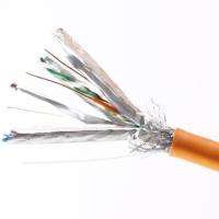China Wholesale Bulk CAT6A SFTP 23AWG Cable 500ft LSZH Orange Jacket 10Gbps 550MHz Industrial Ethernet for sale
