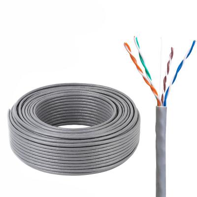 China UTP CAT5E 4×2×24AWG Gray PVC Network Cable Bulk Sale High-Speed pass Fluke Test for sale
