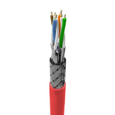 China INTEGRITY CAT8 SFTP Ethernet Cable 22AWG LSZH Red 40Gbps 2000MHz 100m Length for sale