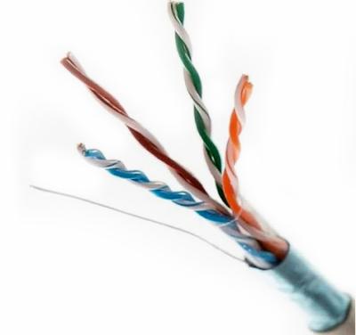 China Bulk FTP CAT5E Ethernet Cable 24AWG High Speed Stable Data Transfer Gray Jacket for sale