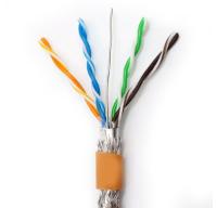 China CAT5E SFTP LSZH Ethernet Cable 24AWG Orange Shielded Foiled Fire Safe LAN Cable for sale
