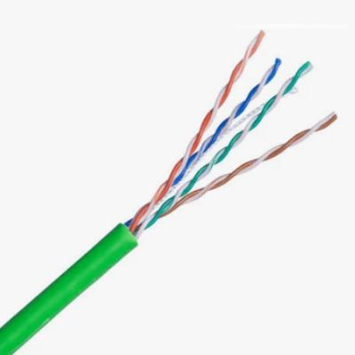 China GREEN CAT5E UTP Cable 24AWG PVC Jacket 1000Mbps Gigabit UL ETL CMP Certified for sale