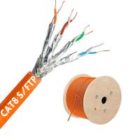 China WHOLESALE BULK CAT8 SHIELDED LAN CABLE 22AWG (SOLID COPPER) 100M – 40GBPS / 2000MHZ for sale