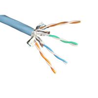 China CAT6A UFTP 23AWG Solid Copper CMR Plenum Cable 1000ft Blue PVC for Data Center for sale