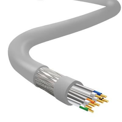 China ITI-LINK CAT6A SFTP Shielded Ethernet Cable 1000ft Gray PVC 500MHz 10Gbps Data Transfer for sale