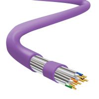 China CAT6A U/FTP Shielded LAN Cable 10Gbps Solid Copper LSZH PVC Purple for Data Centers for sale