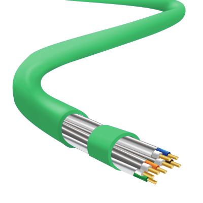 China CAT6A UTP CMP Plenum Ethernet Cable 1000ft 23AWG 10Gbps Green PVC Jacket for sale