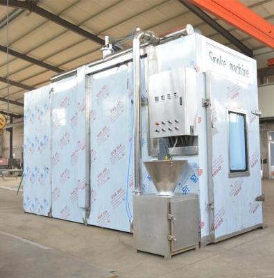 China 380v Meat Smoking Machine PLC 100kg Batch Industrial Smoke House Oven for sale