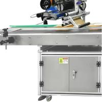 China Automatic plane label machines double vegetable cling film labeling machine for sale
