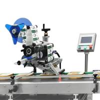 China Automatic plane label machines double vegetable cling film labeling machine for sale