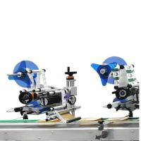 China Automatic plane label machines double vegetable cling film labeling machine for sale