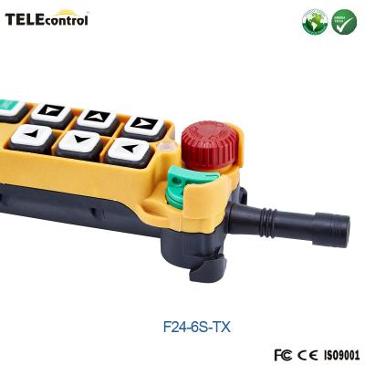 China Telecontrol 6 single speed keys F24-6S EOT crane wireless radio remote control emitters for sale
