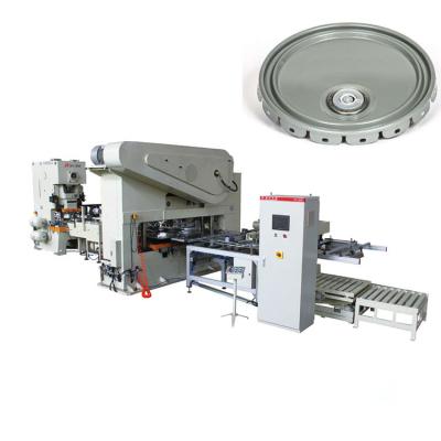 China Automatic Tinplate Paint Can Lid Production Line 120T Pressure with 1100×1100mm Sheet Capacity for sale