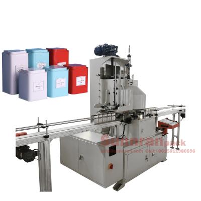 China Automatic Square Tin Box Seaming Machine 25-30 CPM Capacity for 160-220mm Diagonal Cans for sale