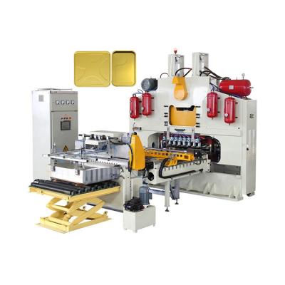 China High Speed Paint Can Lid Production Line for Square End Making - 80EPM Speed, 18L Capacity, 120T Force for sale