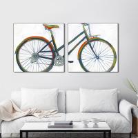 China Customized Spray Painting Vintage Bike On Canvas Easy Set Up Living Room Decoration Prints for sale