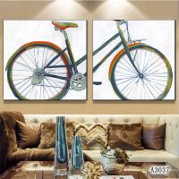 China Customized Spray Painting Vintage Bike On Canvas Easy Set Up Living Room Decoration Prints for sale