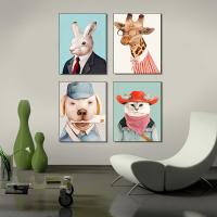 China Cute Dogs Canvas Prints Wall Decoration Four Panels Popular Home Decor for sale