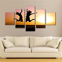 China Jumping Girl In The Sun canvas prints living room wall decoration office decor for sale