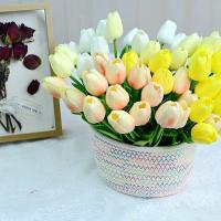 China PU Tulip Plastic Flower Soft Decoration Indoor And Outdoor Silk Flowers Colorful design flowers for sale