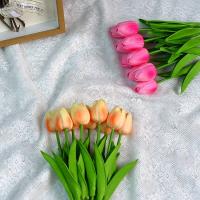 China PU Tulip Plastic Flower Soft Decoration Indoor And Outdoor Silk Flowers Colorful design flowers for sale