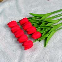 China PU Tulip Enduring Flower Plastic Flower For Home Decoration Large Quantity Supplier for sale
