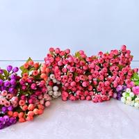 China Indoor and outdoor Small pretty red flower heads wholesale plastic flowers durable home decoration for sale