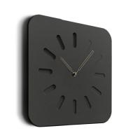 China Black Grey Square Wooden Wall Clock For Living Room Or Office for sale