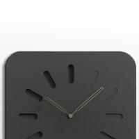 China Black Grey Square Wooden Wall Clock For Living Room Or Office for sale
