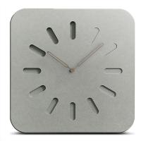 China Black Grey Square Wooden Wall Clock For Living Room Or Office for sale