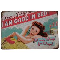 China Vintage Sexy Lady Pin Up Girl Painting Tin signs, Metal Plate Art Poster, Wall Sticker Bar Coffee House Cafe Home Decor for sale