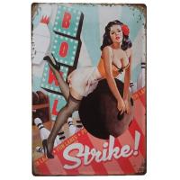 China Vintage Sexy Lady Pin Up Girl Painting Tin signs, Metal Plate Art Poster, Wall Sticker Bar Coffee House Cafe Home Decor for sale