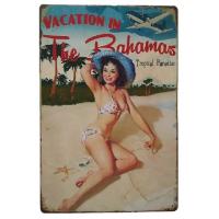 China Vintage Sexy Lady Pin Up Girl Painting Tin signs, Metal Plate Art Poster, Wall Sticker Bar Coffee House Cafe Home Decor for sale