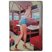China Wholesale Beauty Decor Retro Vintage Metal Funny Tin Poster Home Decoration for sale